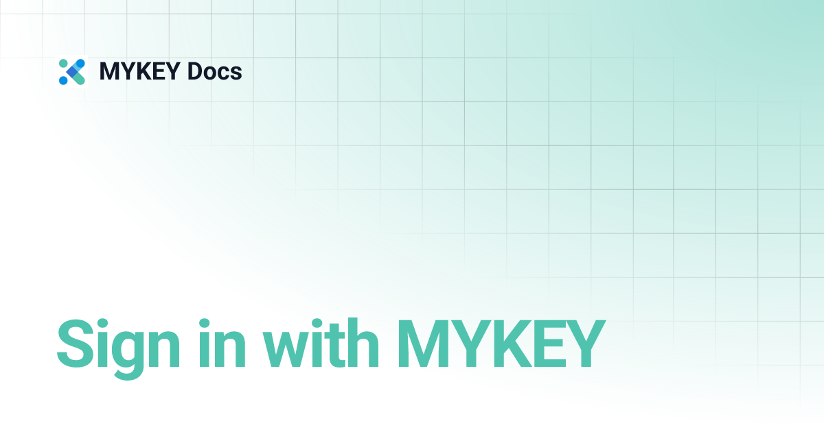 Sign in with MYKEY | MYKEY Docs
